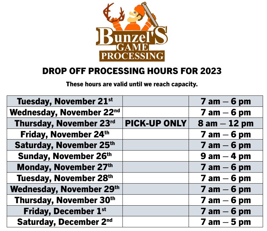 Wild Game Processing – Limited