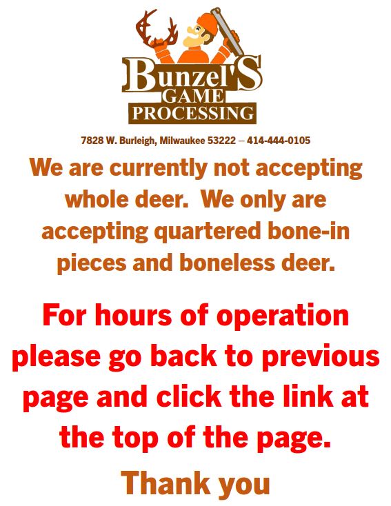 Wild Game Processing – Limited
